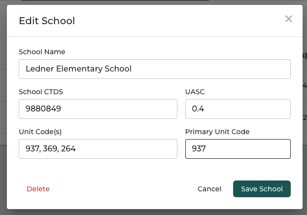 Manage Schools - NGSB Documentation